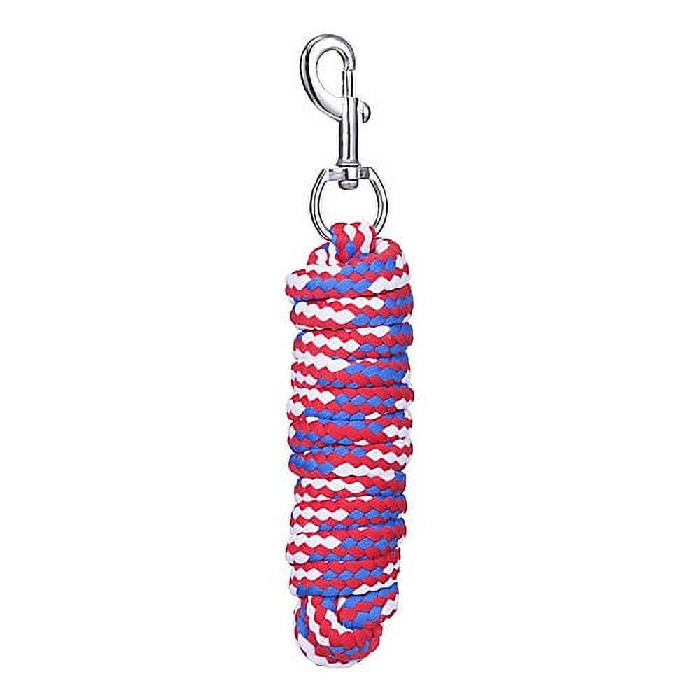 Tough1 Braided Soft Poly Lead Rope 8ft Red/White/B - Walmart.com