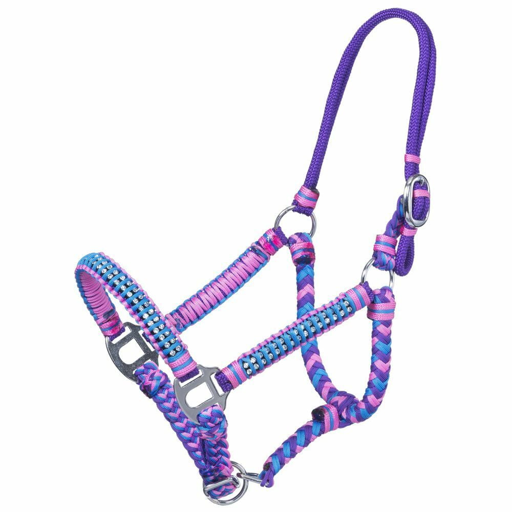 Tough1 Mini Braided Halter w/ Crystals Pur/Tur/Pn - Walmart.com