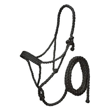 35-7900-BK 7 ft. Cow Size Poly Rope Halter, Black - Walmart.com