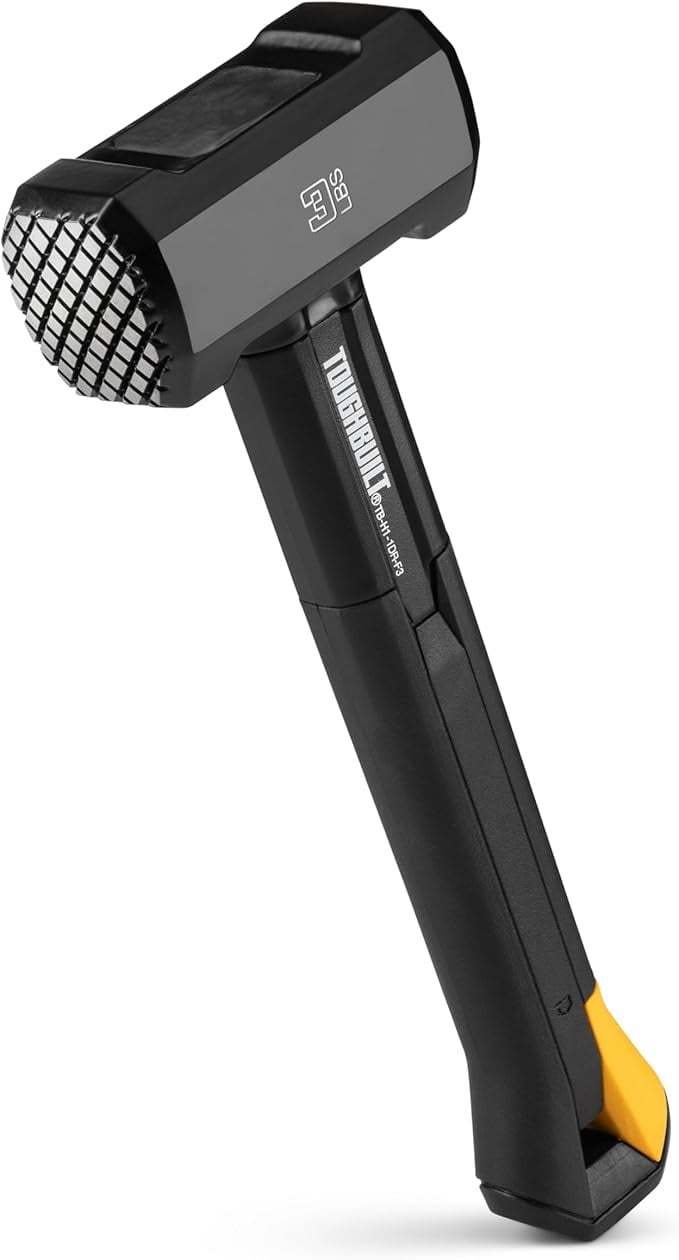 ToughBuilt – 3 lb. Fiberglass Drilling Hammer, Heavy-Duty Mini Sledge ...