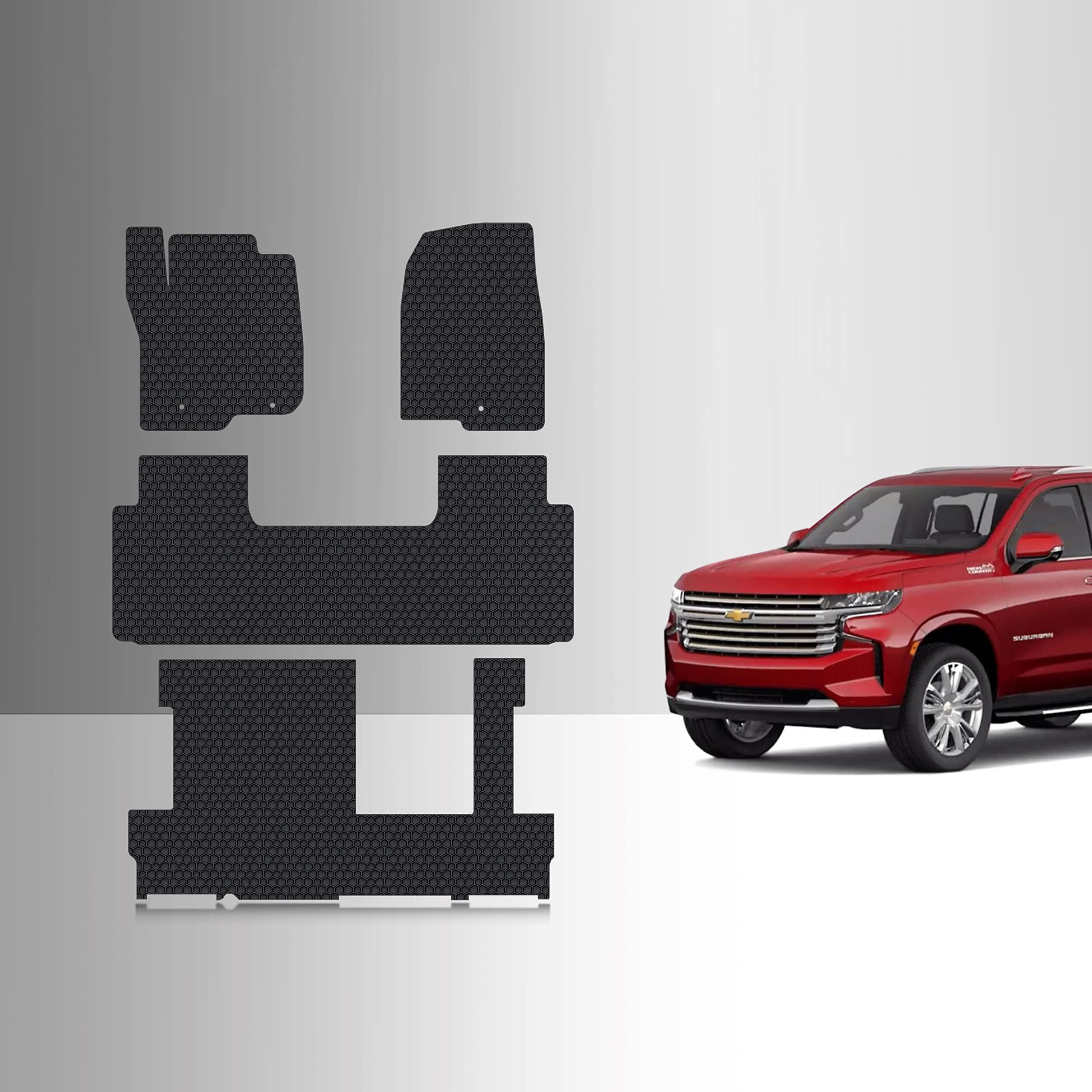 ToughPRO Front + 2nd Row + 3rd Row Mats Compatible with Chevrolet ...