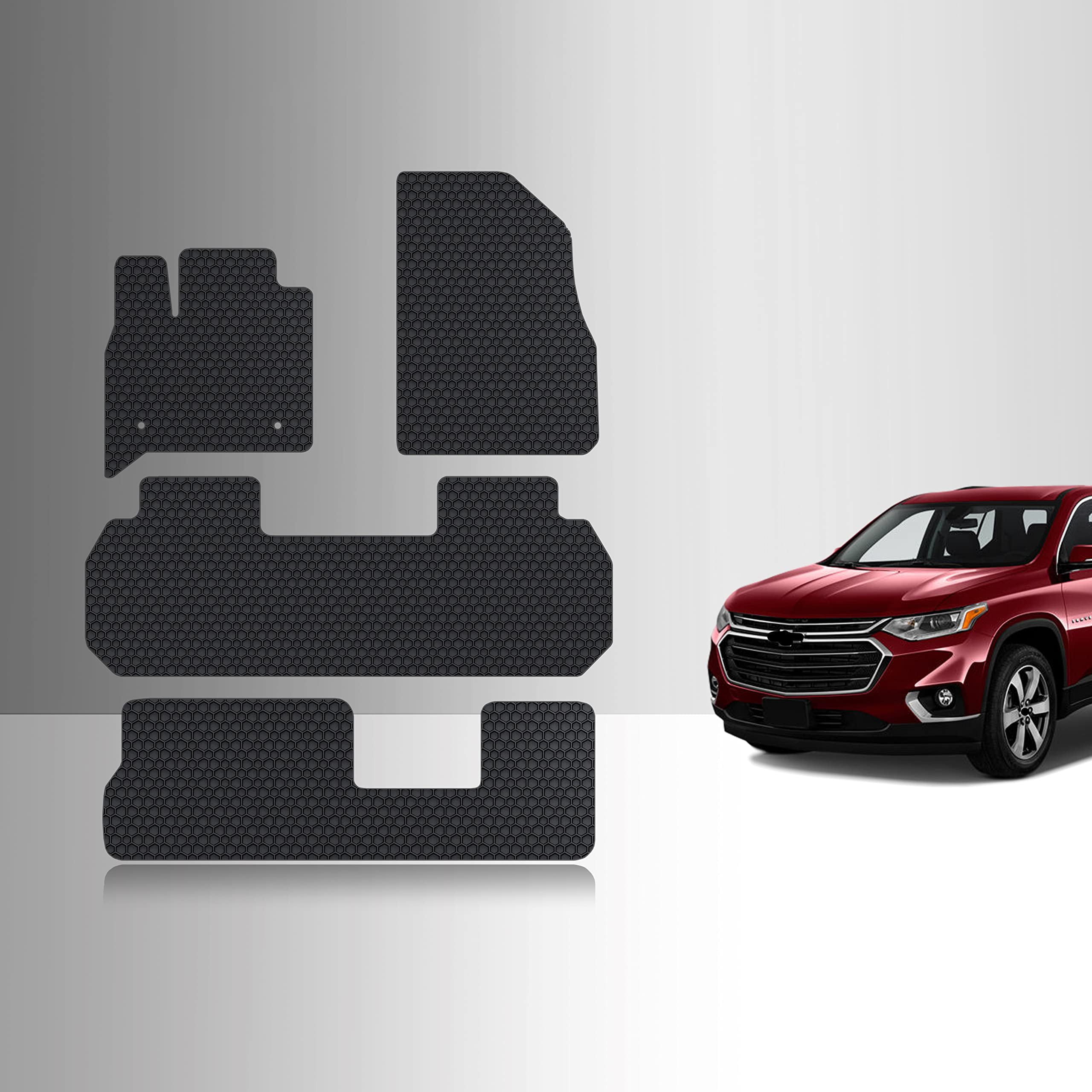 ToughPRO Front + 2nd Row + 3rd Row Mats Compatible with Chevrolet ...