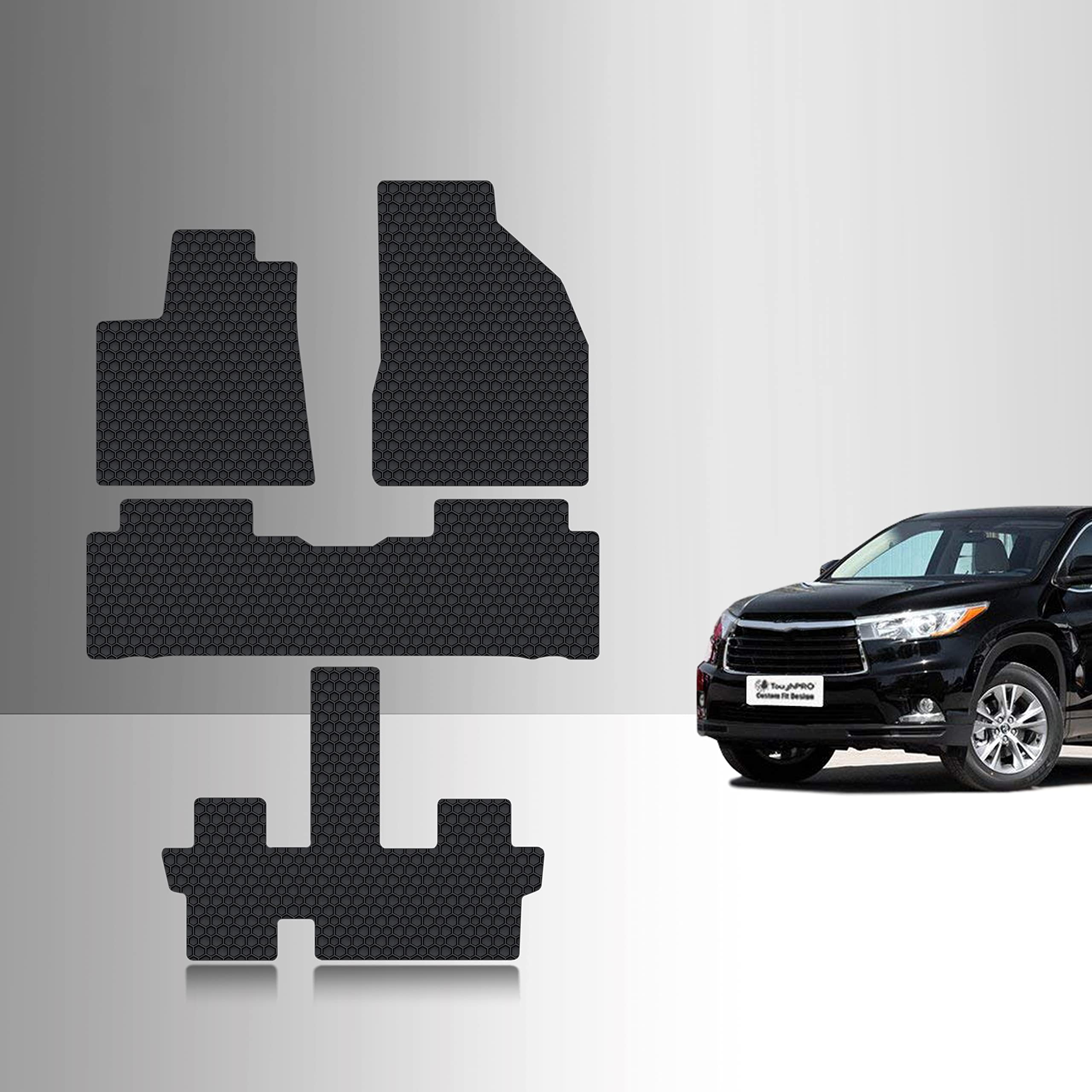 ToughPRO Front + 2nd Row + 3rd Row Mats Compatible with Toyota ...