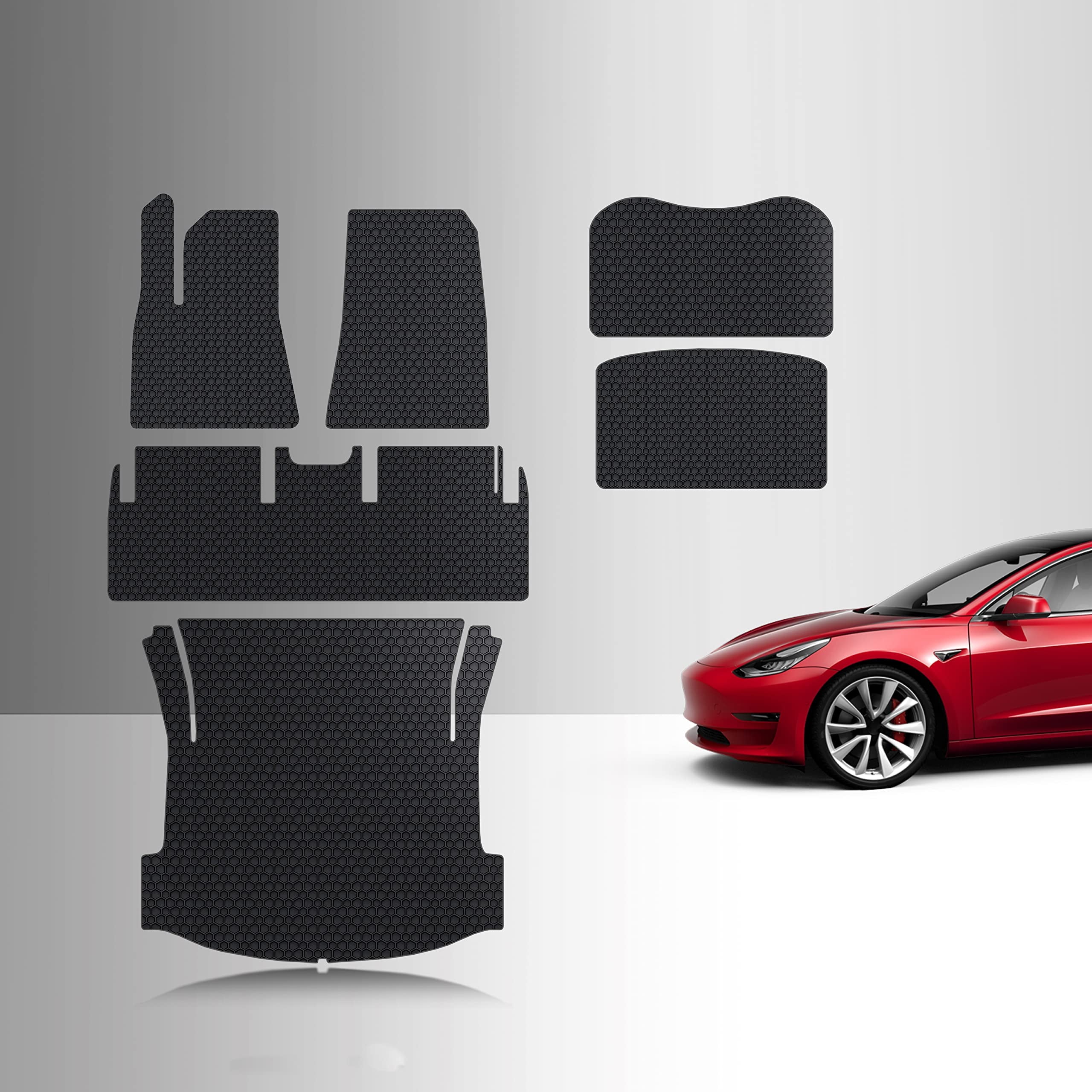 ToughPRO Front + 2nd Row + Trunk Mats Compatible with Tesla Model 3 ...