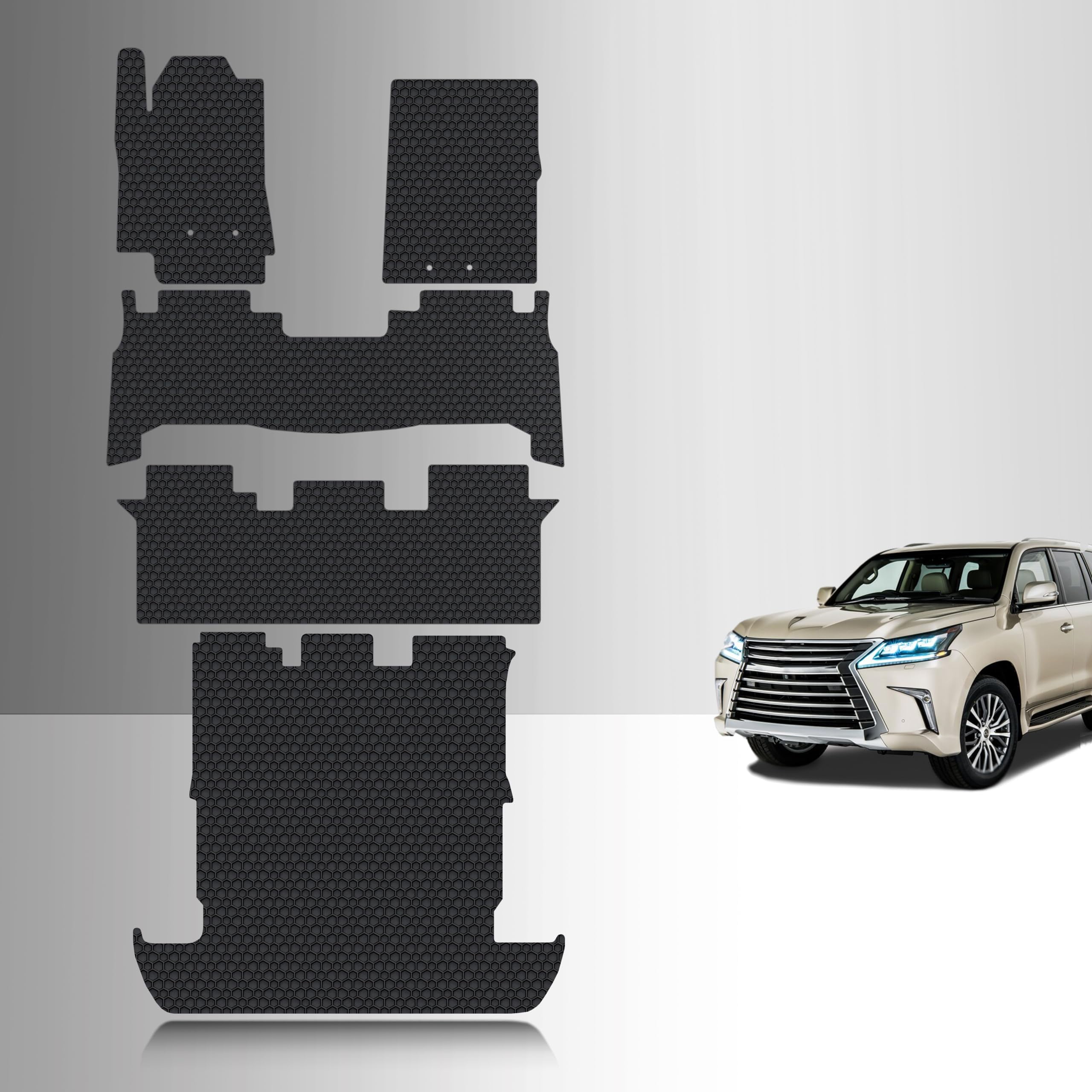 ToughPRO Full Set + 3rd Row + Trunk Mats Compatible with Lexus LX570 ...