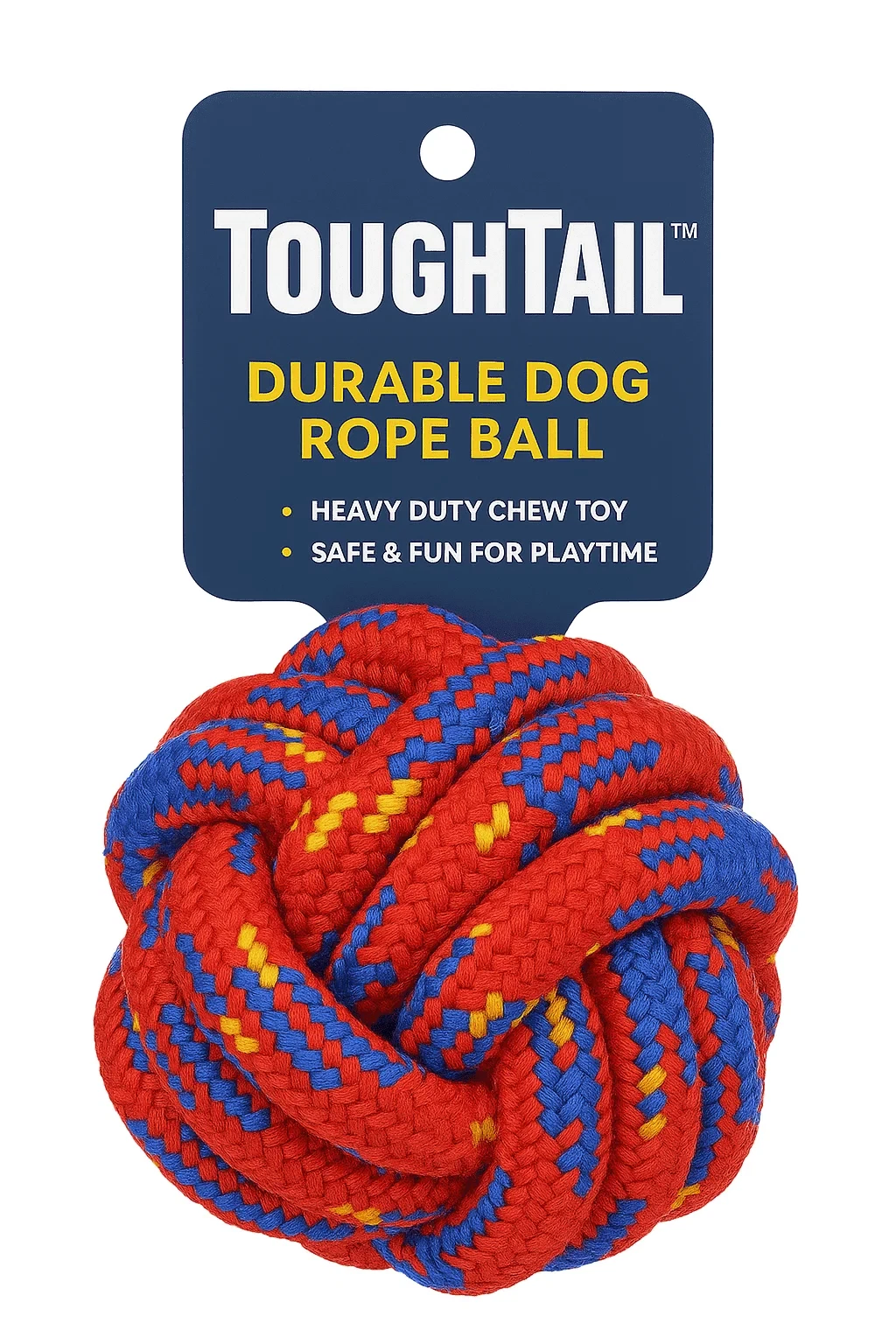 ToughTail Durable Dog Rope Ball – Heavy Duty Chew Toy for Small and ...