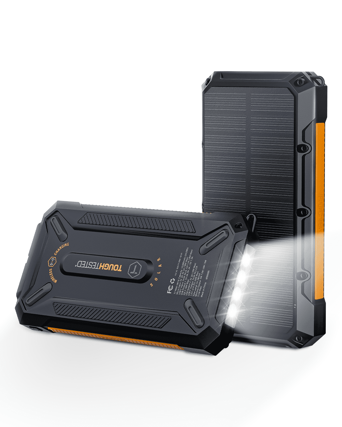 ToughTested 16,000mAh Solar Power Bank, Fast Charging, LED Light ...