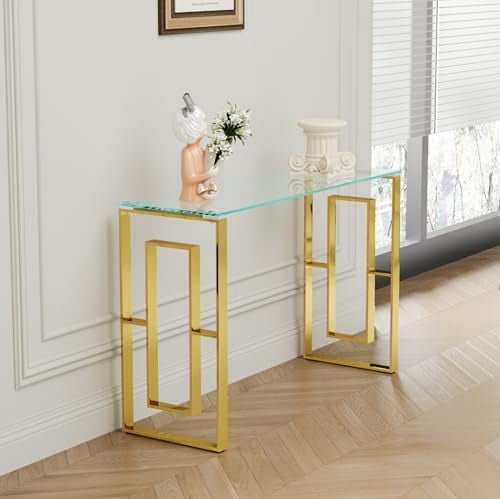 Toughened Glass Console Table,Clear Glass Accent Console Sofa Table ...