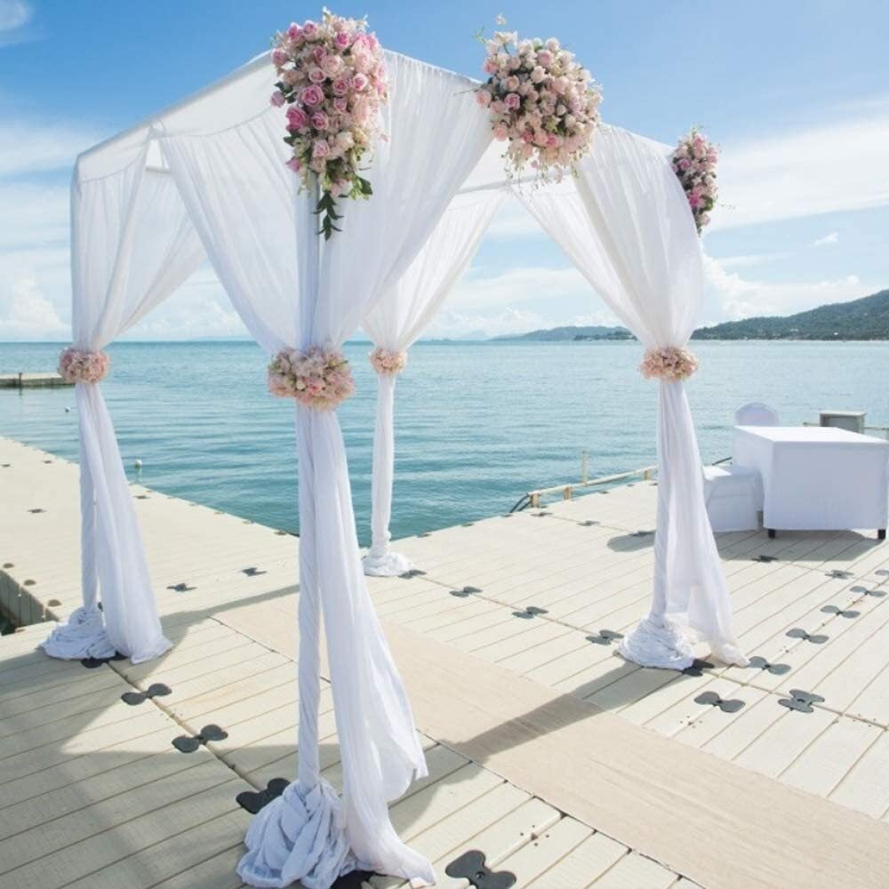 Touiyu 197 x 53 Inch Sheer Scarf Organza Doily for Wedding Arched Drape ...