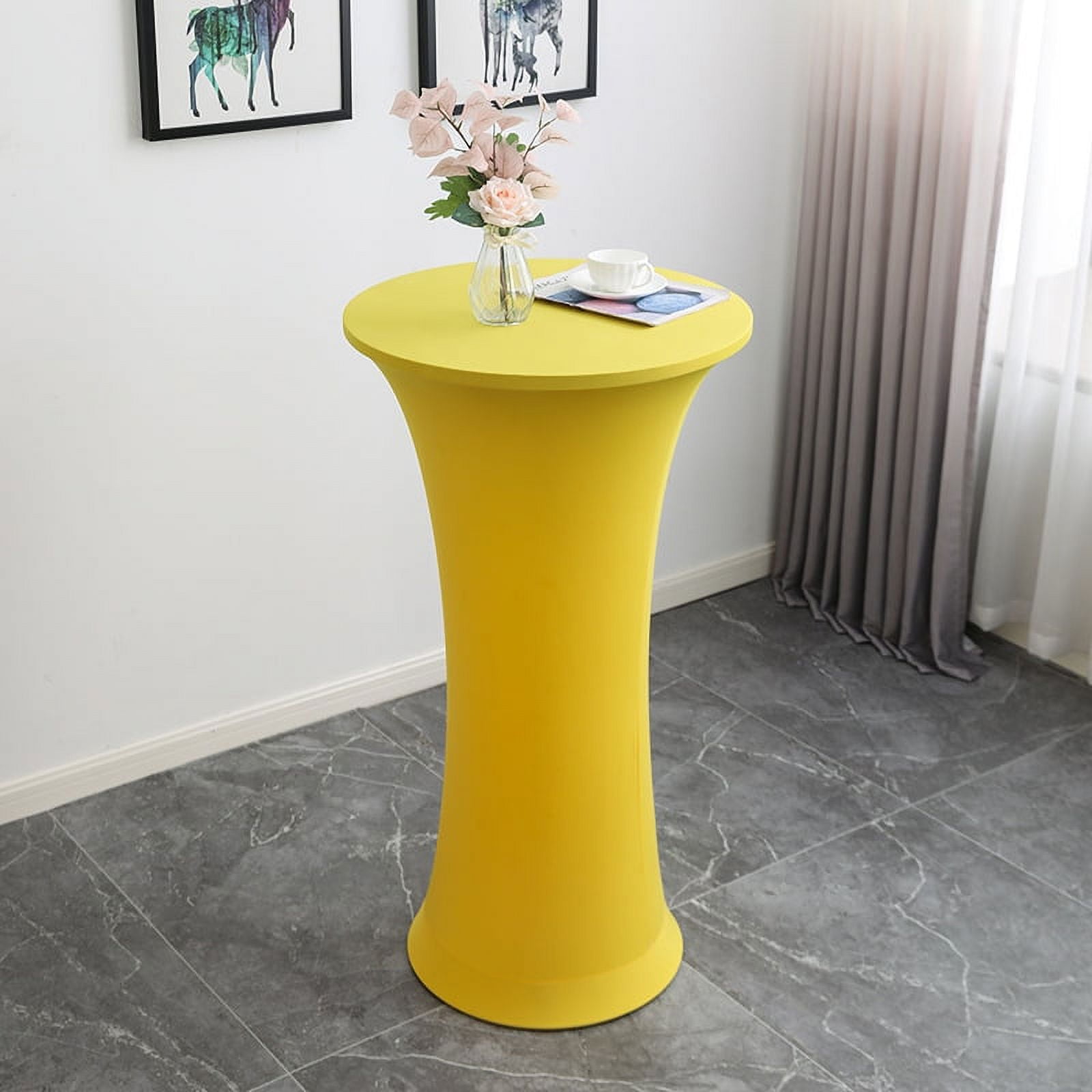 Touiyu Cocktail Spandex Fitted Tablecloth Stretch Round Cocktail Table ...