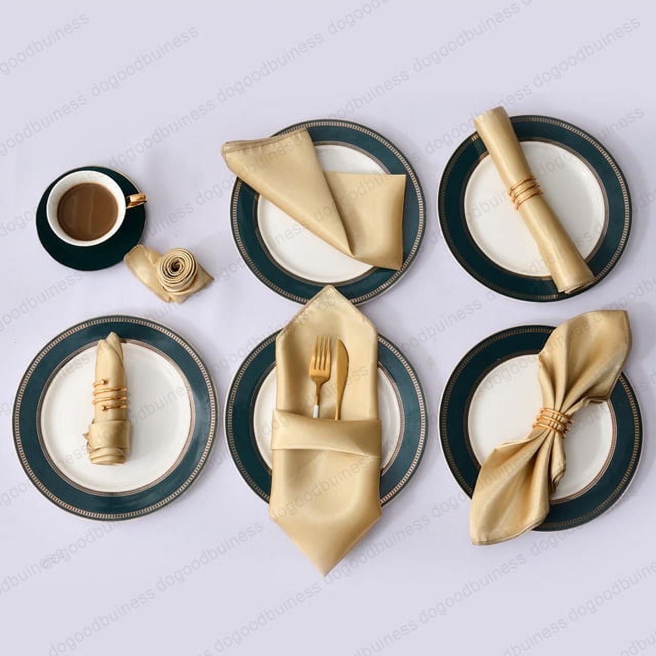 Touiyu Household cloth napkins [12 bags, champagne], 12x12 inch, 100% ...