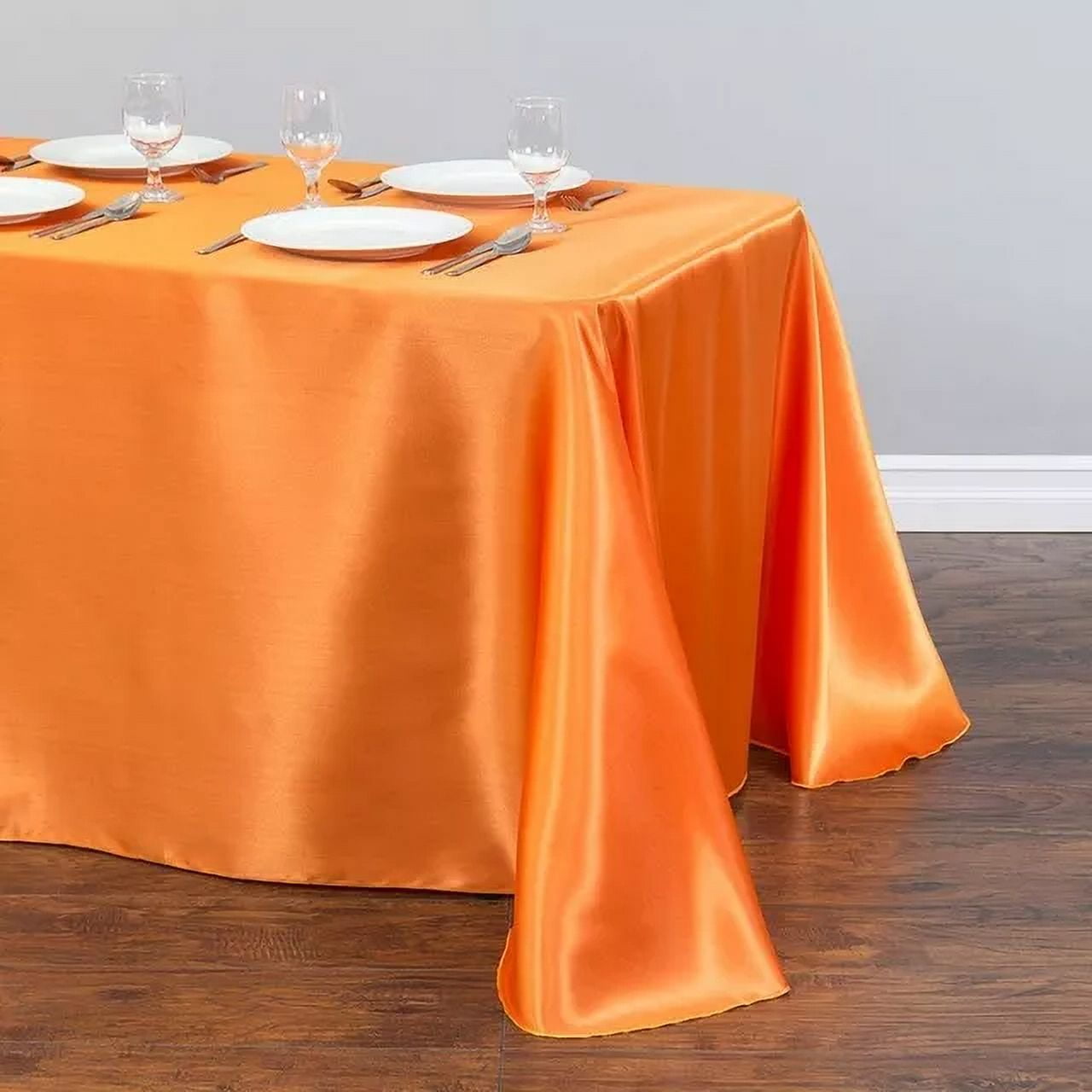 Touiyu Satin Tablecloth 57 x 62 inch Covered Satin Tablecloth Rectangle ...