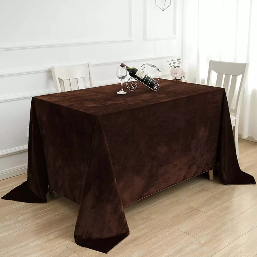 Touiyu Table Cloth Velvet Rectangular 78"x94"Tablecloth Elegant Wedding ...