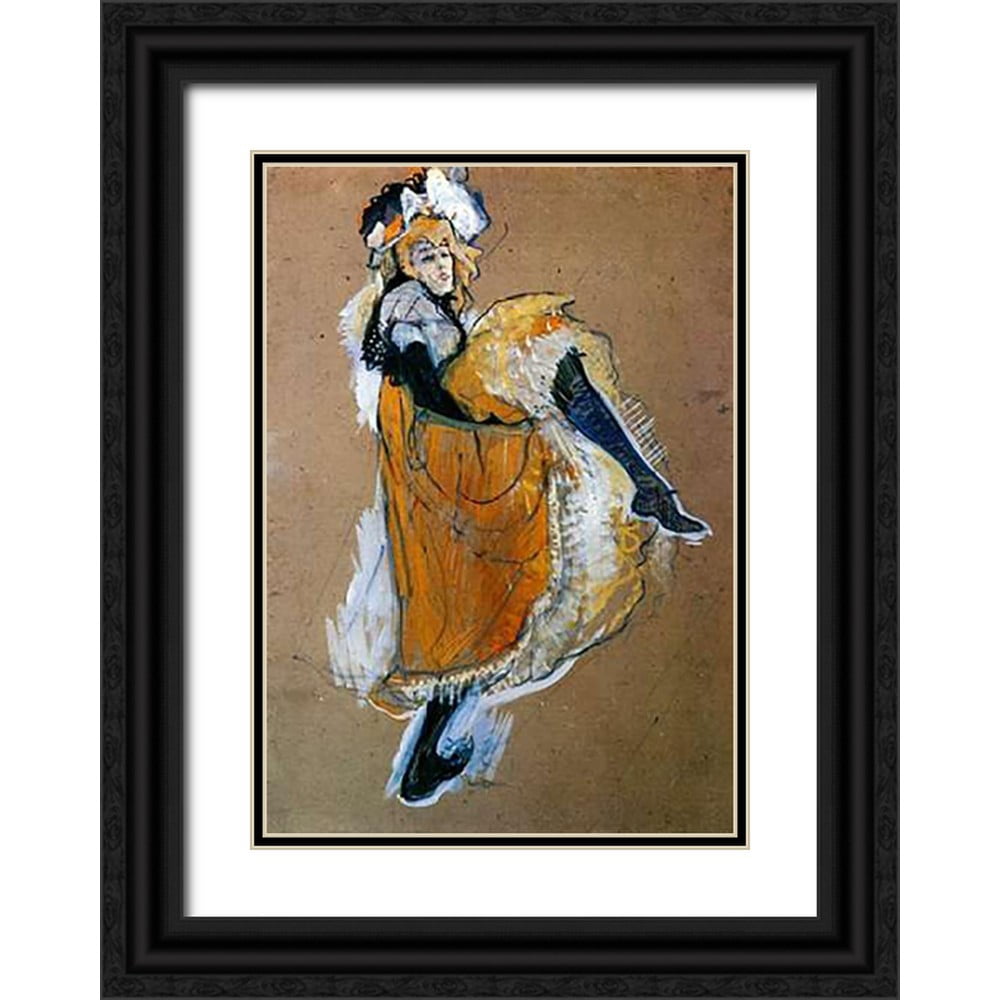 Toulouse-Lautrec, Henri 11x14 Black Ornate Wood Framed with Double ...