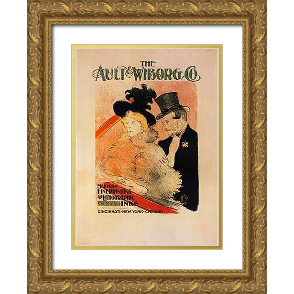 Toulouse-Lautrec, Henri 11x14 Gold Ornate Wood Framed with Double ...