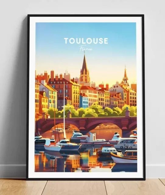 Toulouse Travel Print - France Travel Poster, Toulouse Poster, Toulouse ...