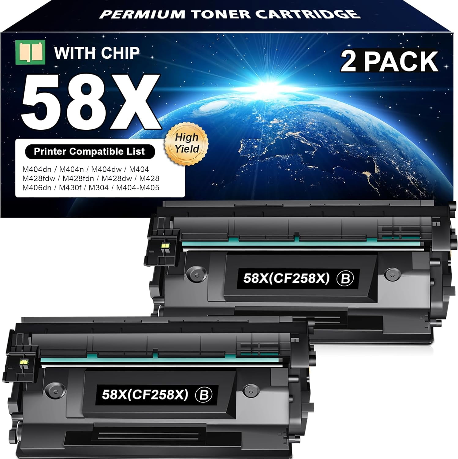Tounker Compatible Toner Cartridge (with Chip) Replacement for HP 58X ...