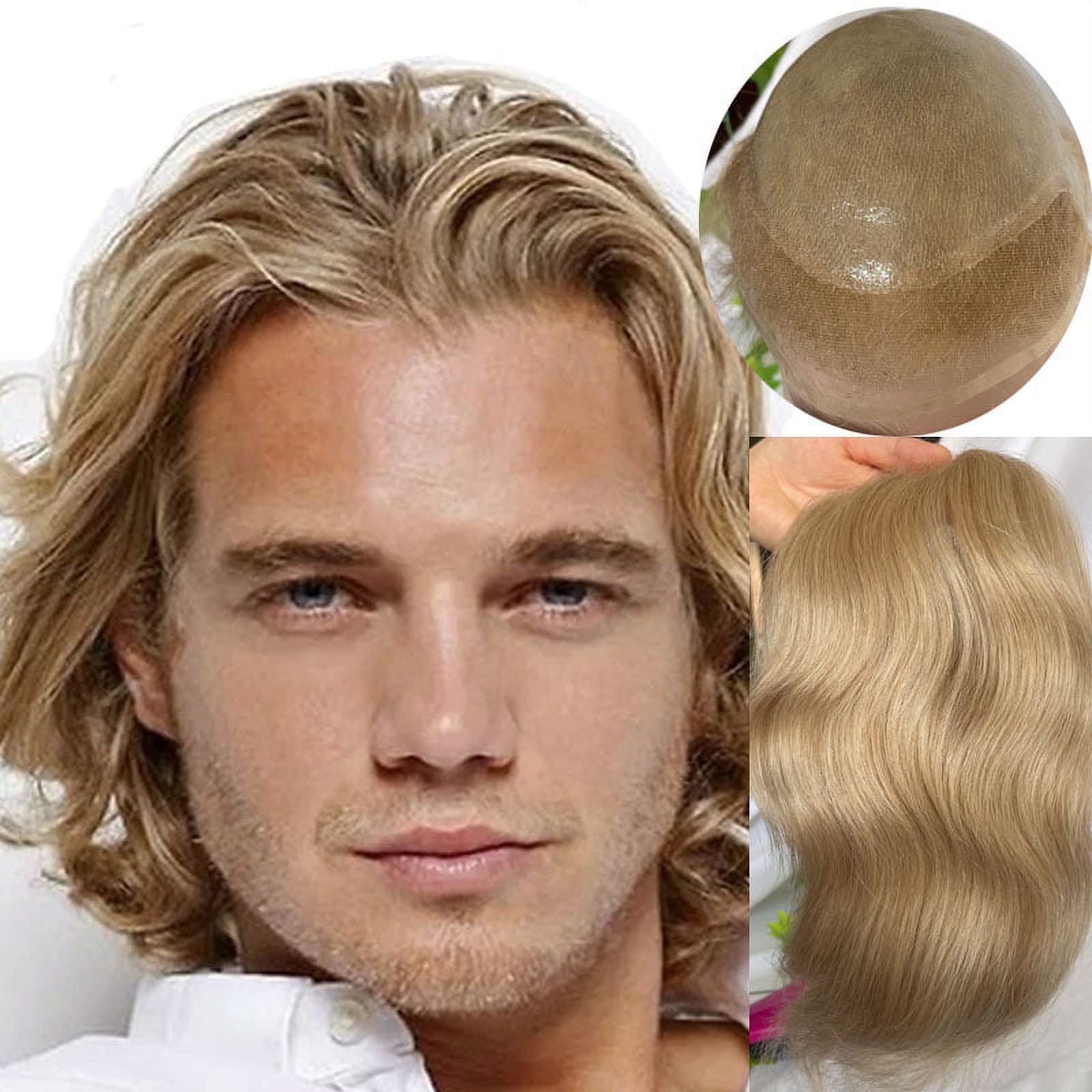 Toupee for Men 100 European Human Hair Swiss Lace Front Natural ...