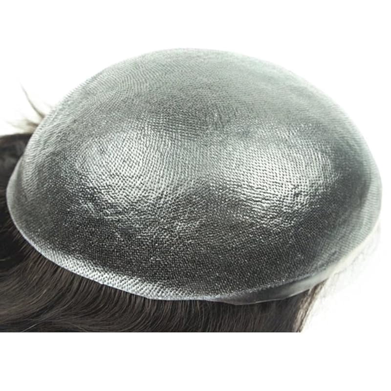 Toupee for Men NLW Human Hair Pieces for Men silk straight hair ...