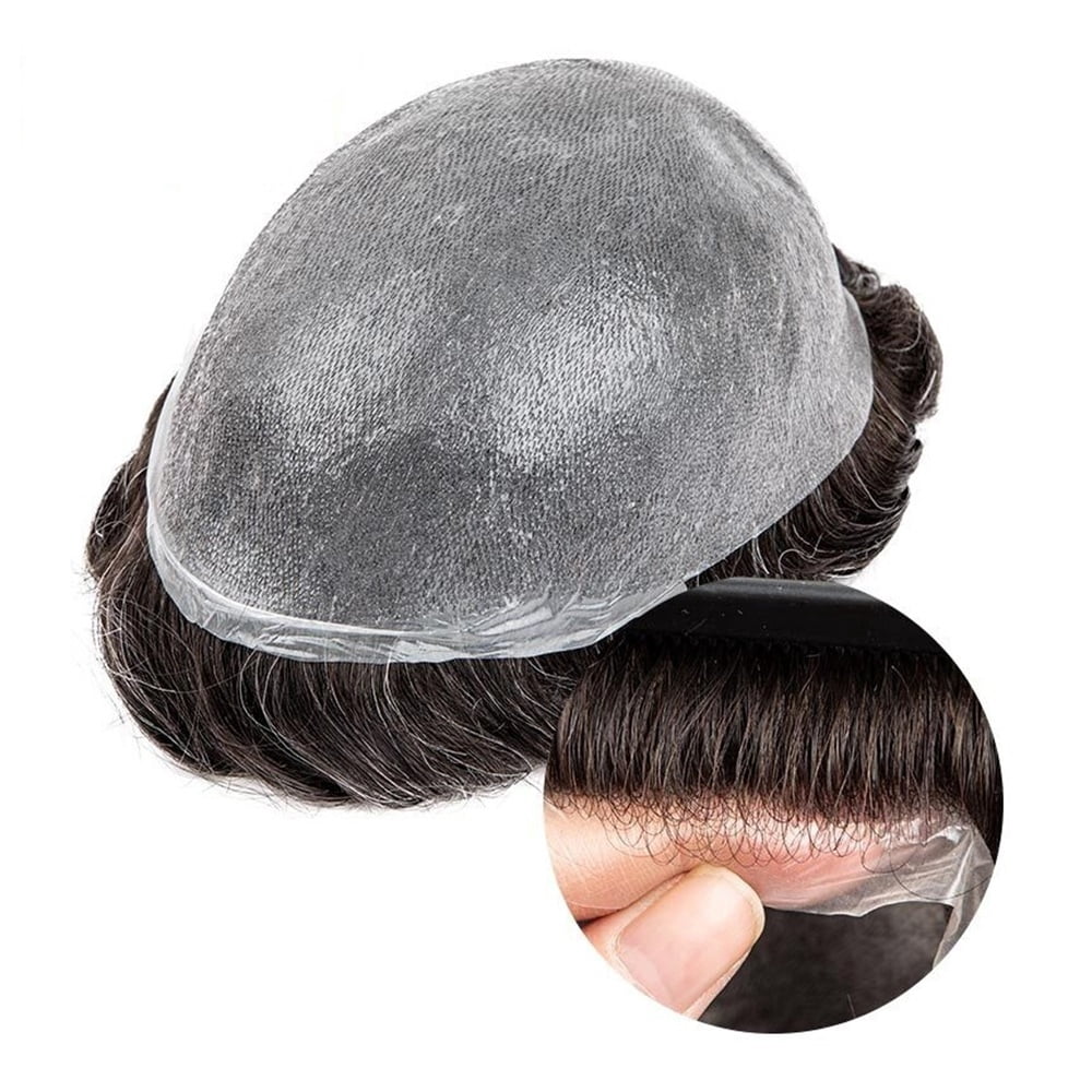 Toupee for Men 0.03mm HD Poly Thin Skin Natural Hairline Human Hair ...