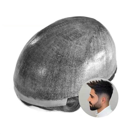 Toupee for Men 0.1-0.12mm Thin Skin Injection PU Base Men Hair System ...
