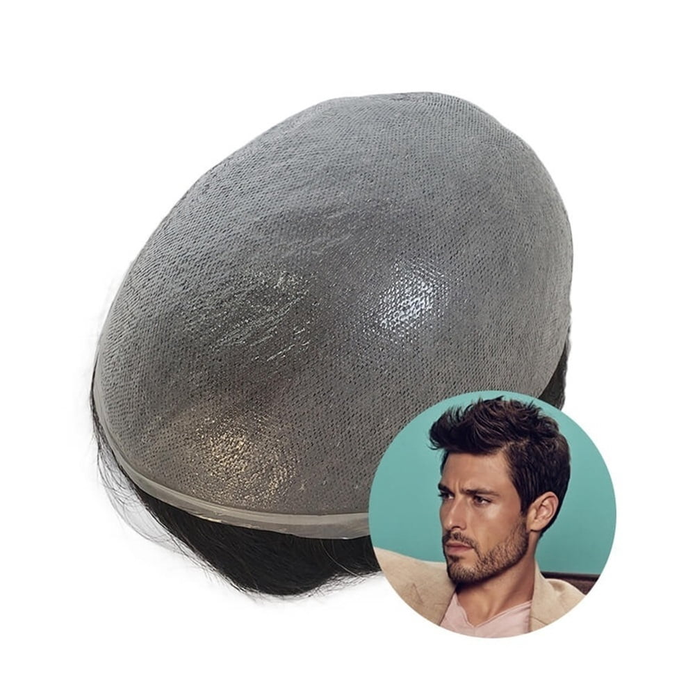 Toupee for Men Human Hair Replacement Systems 0.03mm Ultra Thin Skin ...