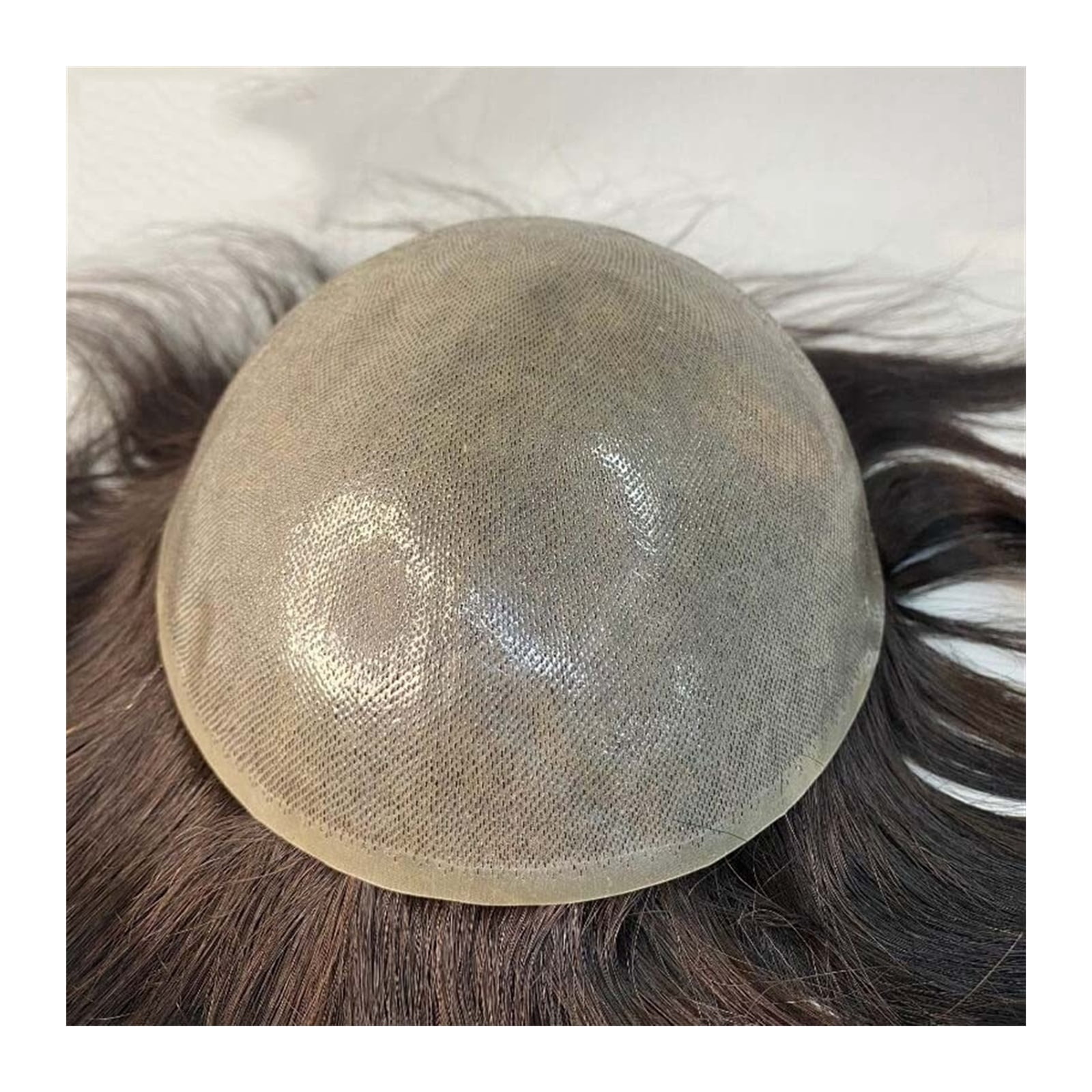 Toupee for Men Human Hair Straight Mens Wigs Mens Hairpieces, 6" Real ...