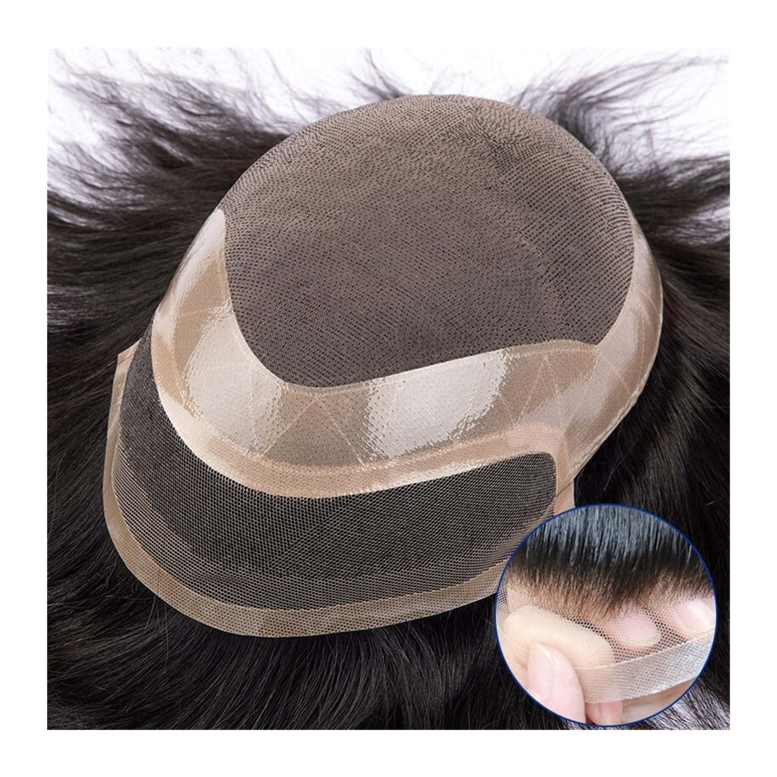 Toupee for Men Mono Top & NPU Perimeter and Lace Front Mens Toupee 6 ...