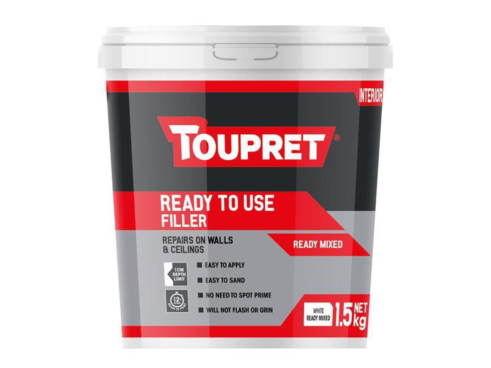 Toupret Ready To Use Filler 1.5kg - Repair Patch Cement Compound for ...