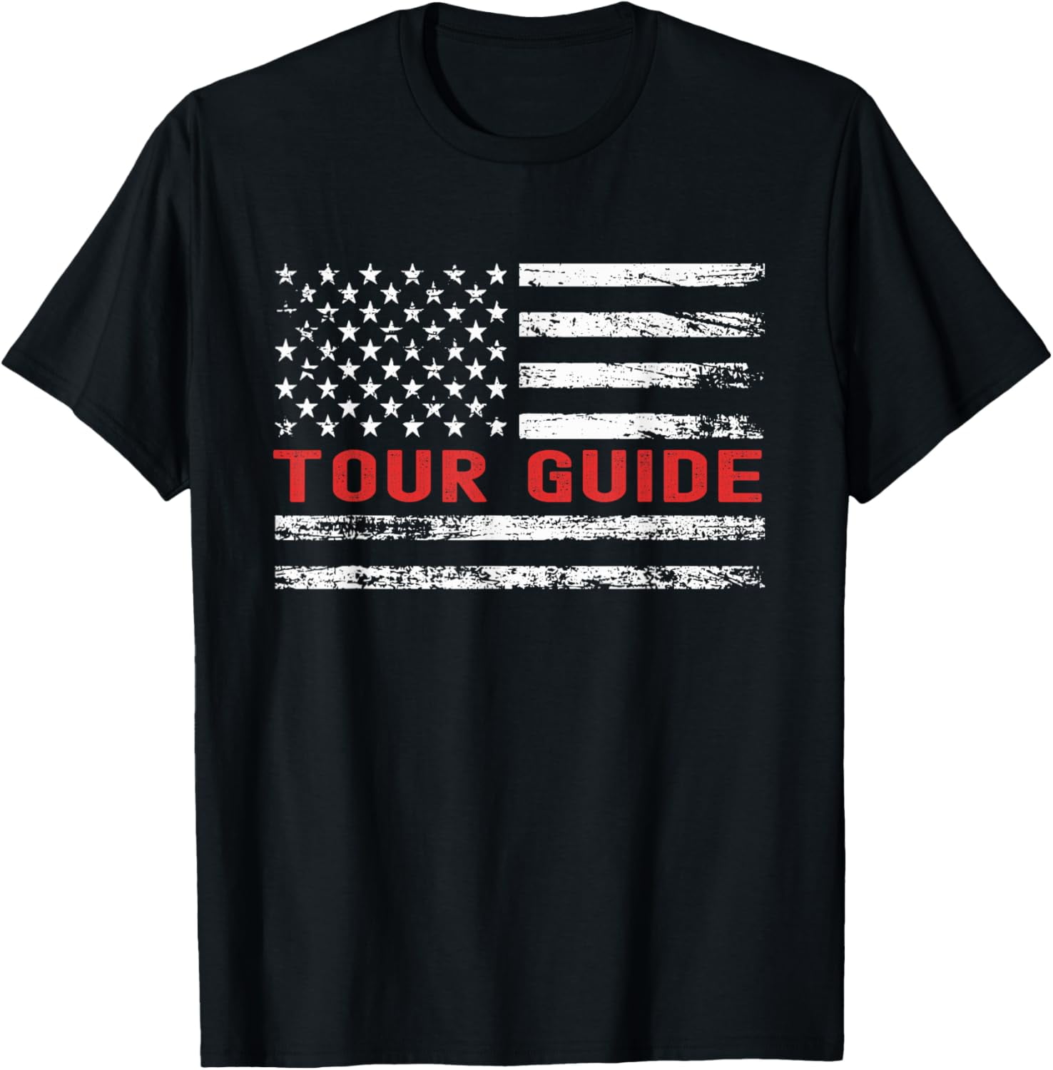 Tour Guide USA Flag Profession Retro Job Title T-Shirt - Walmart.com