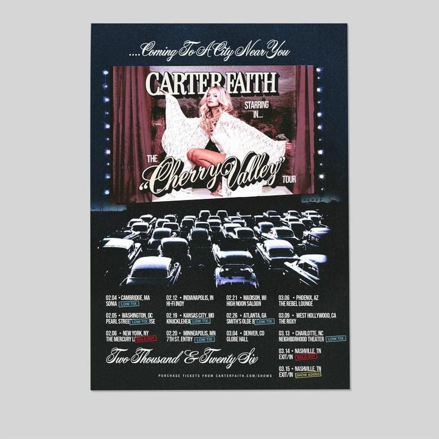 Tour Poster- Carter Faith The Cherry Valley Tour Poster Size 24''x36 ...