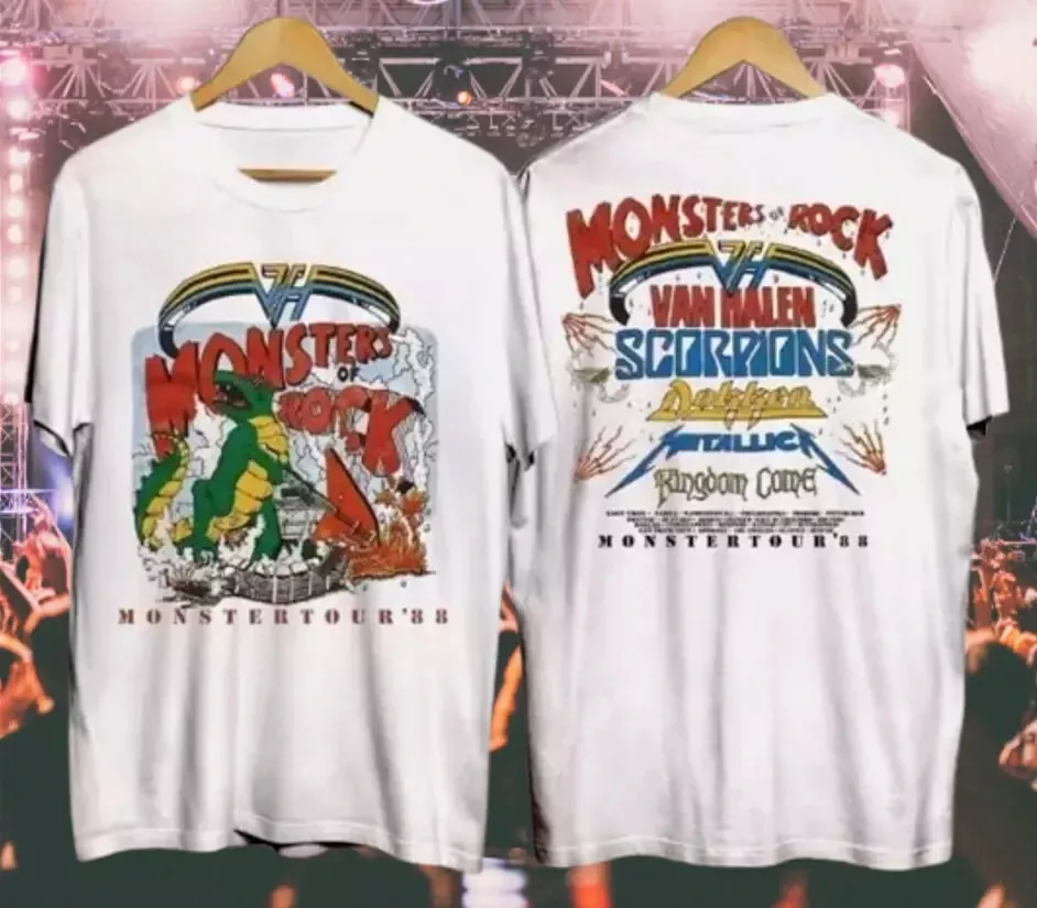 Tour Rock Monsters 1988 T-Shirt Vintage Van Halen Concert Gift Fans ...