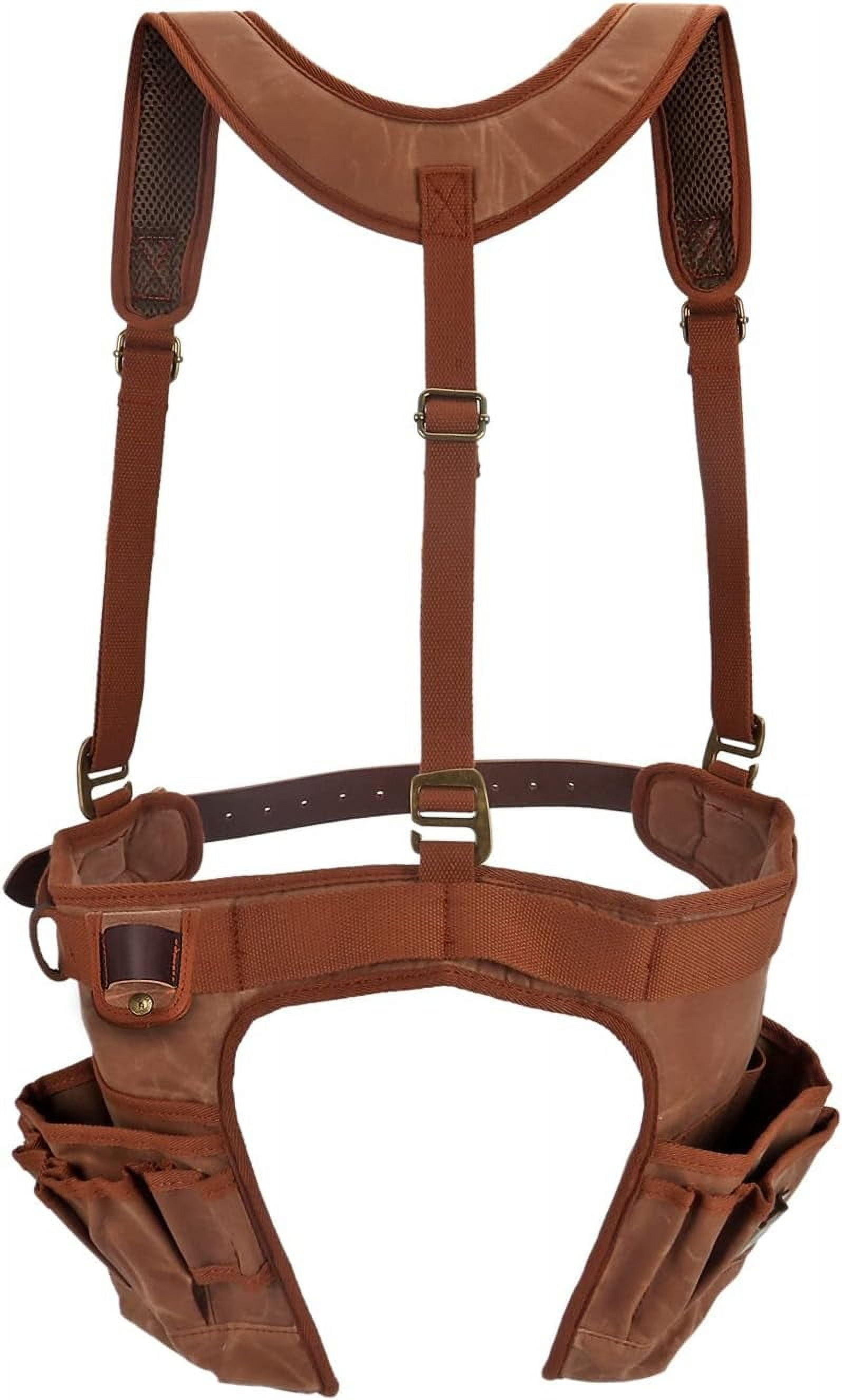 Tourbon Carpenter Tool Belt with Suspenders Padded Mesh Rig Electrician ...