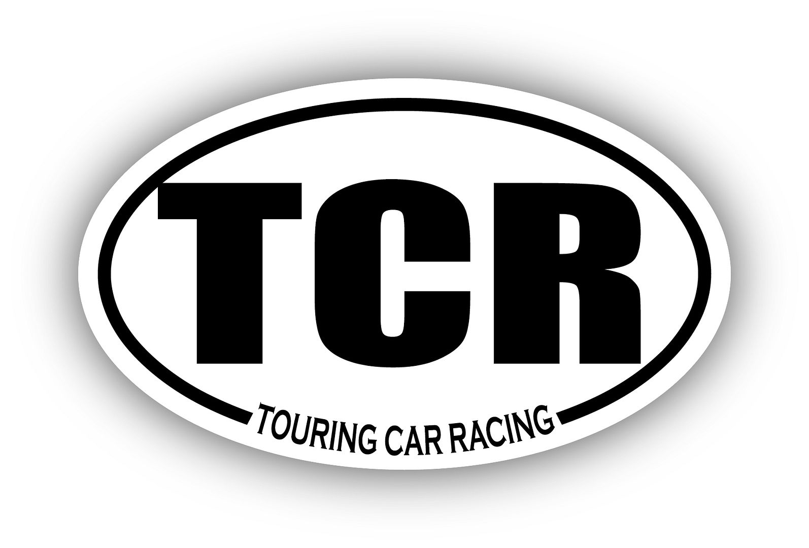 Touring Car Racing TCR Oval Bumper Sticker 3M Vinyl Decal 3 in x 5 in ...