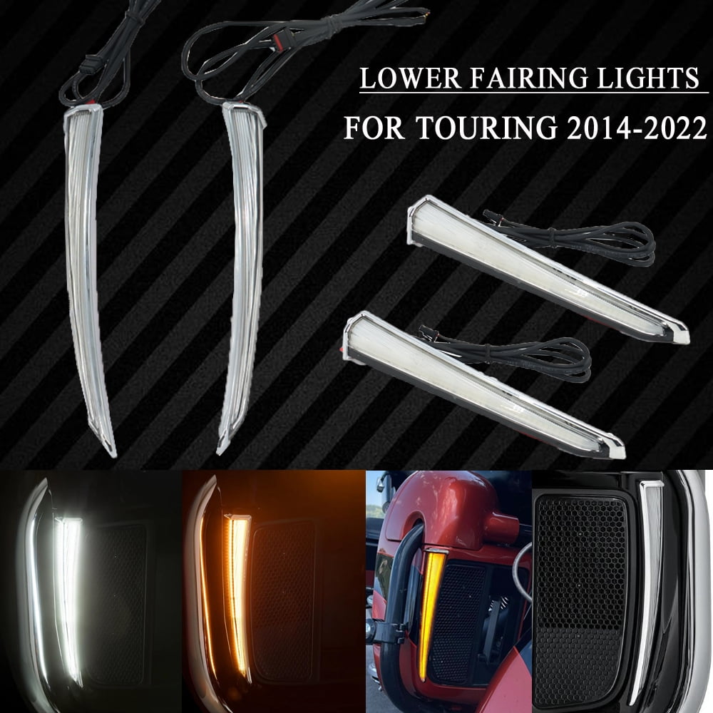 Touring Motorcycles LED Side Fairing Lower Lights Running Light Fit For ...