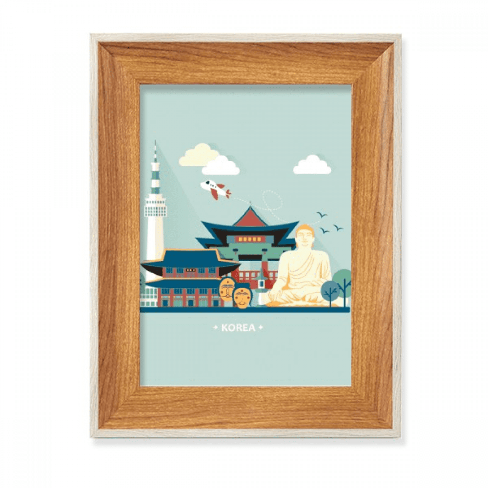 Tourist Attractions in Seoul Korea Desktop Wooden Photo Frame Display ...