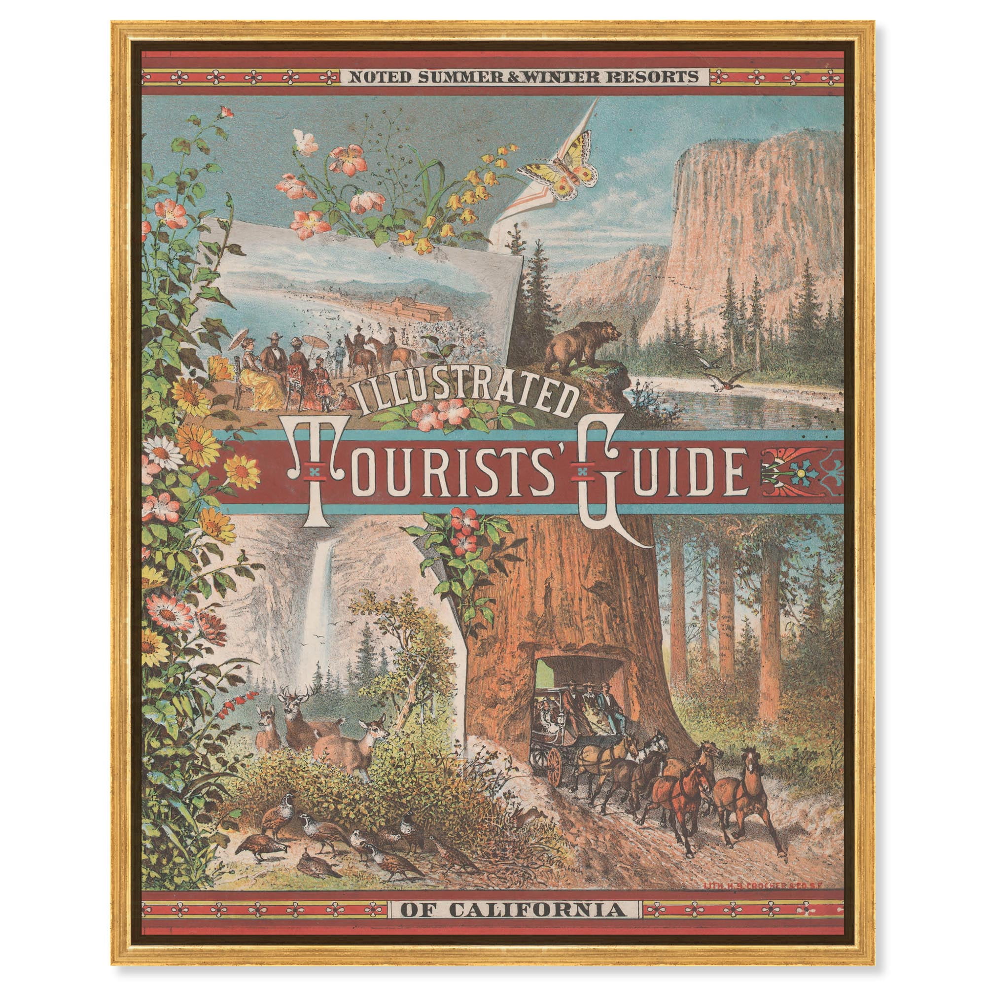 Tourists' Guide to California Canvas Vintage Posters by Art Remedy ...