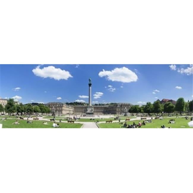 Tourists at a town square, New Palace, Schlossplatz, Stuttgart, Baden ...