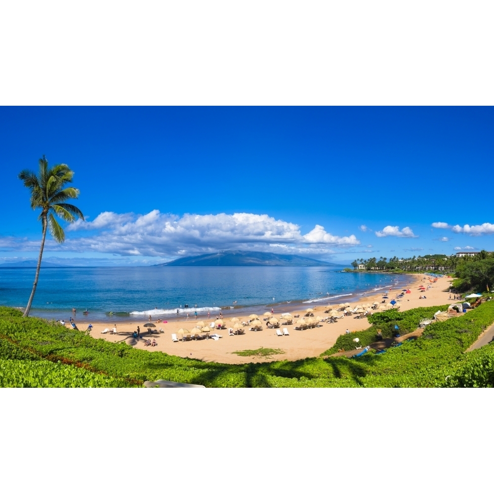 Tourists on Wailea Beach in Wailea Area of Maui Hawaii USA Poster Print ...