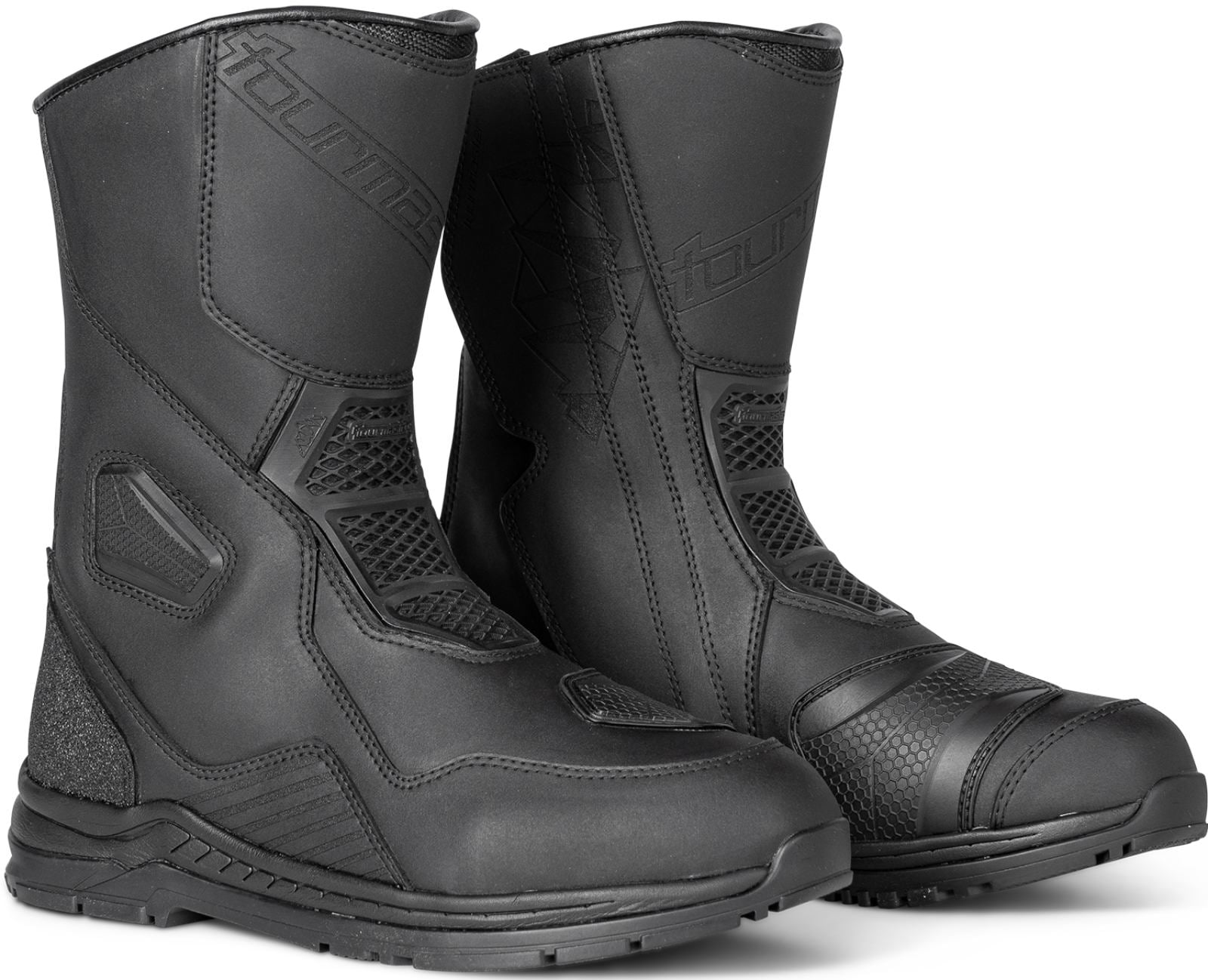 Tourmaster Helix Mens Leather Motorcycle Touring Boots Black 11 USA ...