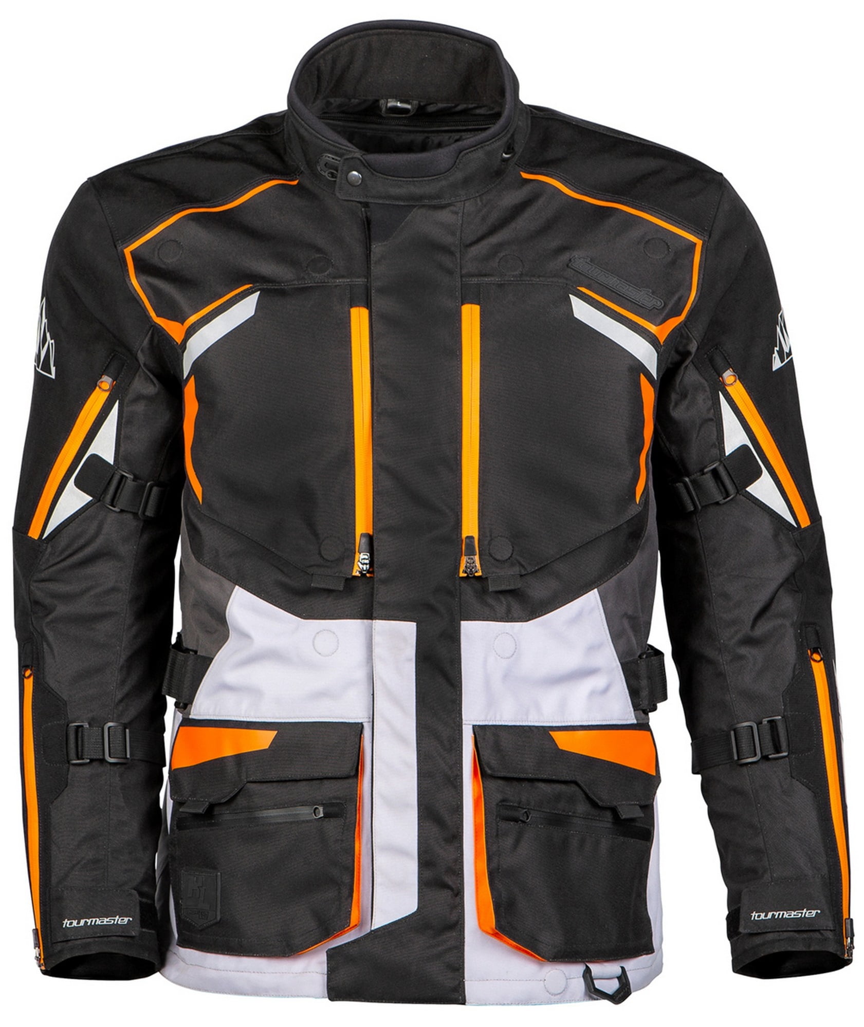 Tourmaster Highlander Mens Waterproof Motorcycle Jacket Black/Orange SM ...