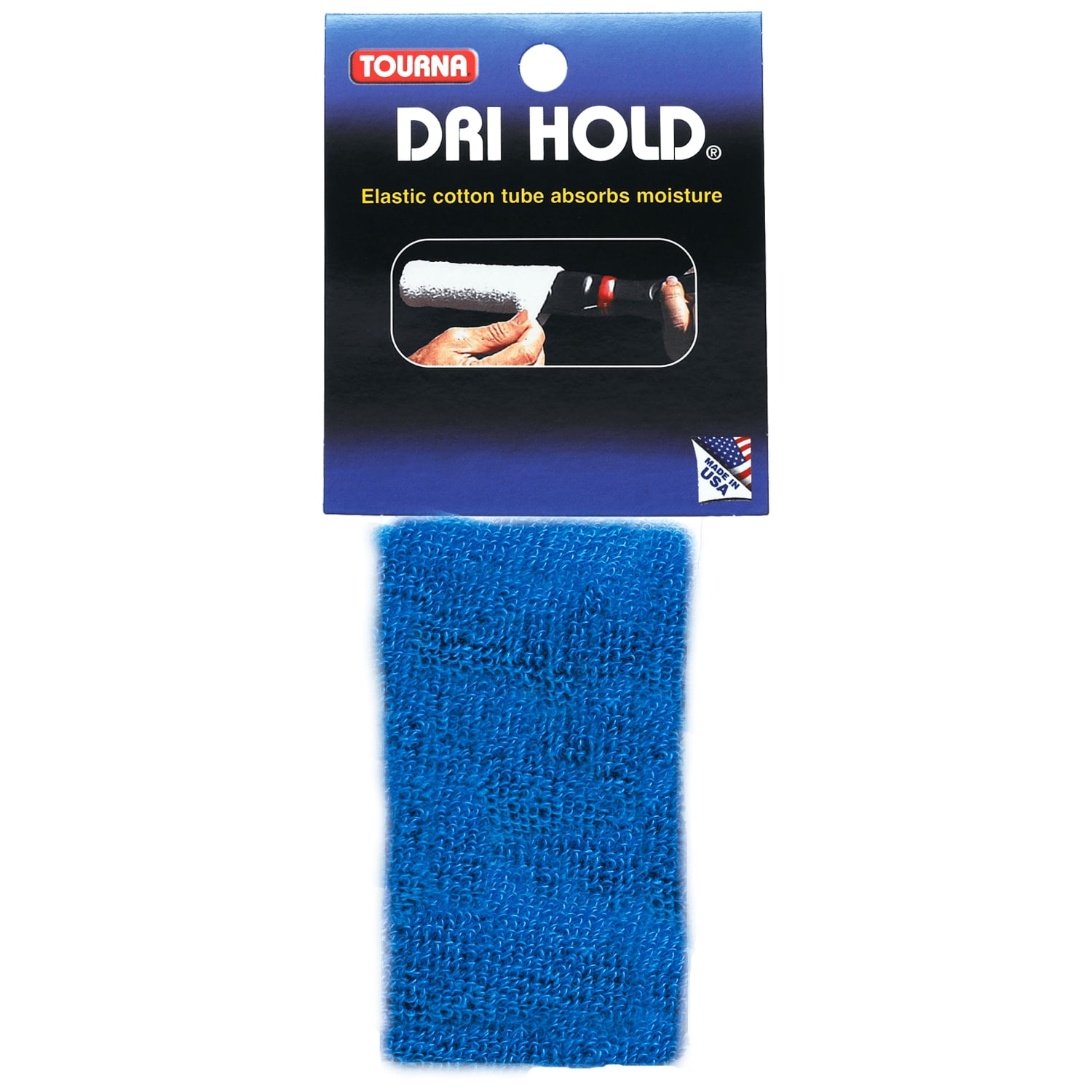 Tourna Dri Hold Elastic Cotton Overgrip, Royal Blue, Washable and ...