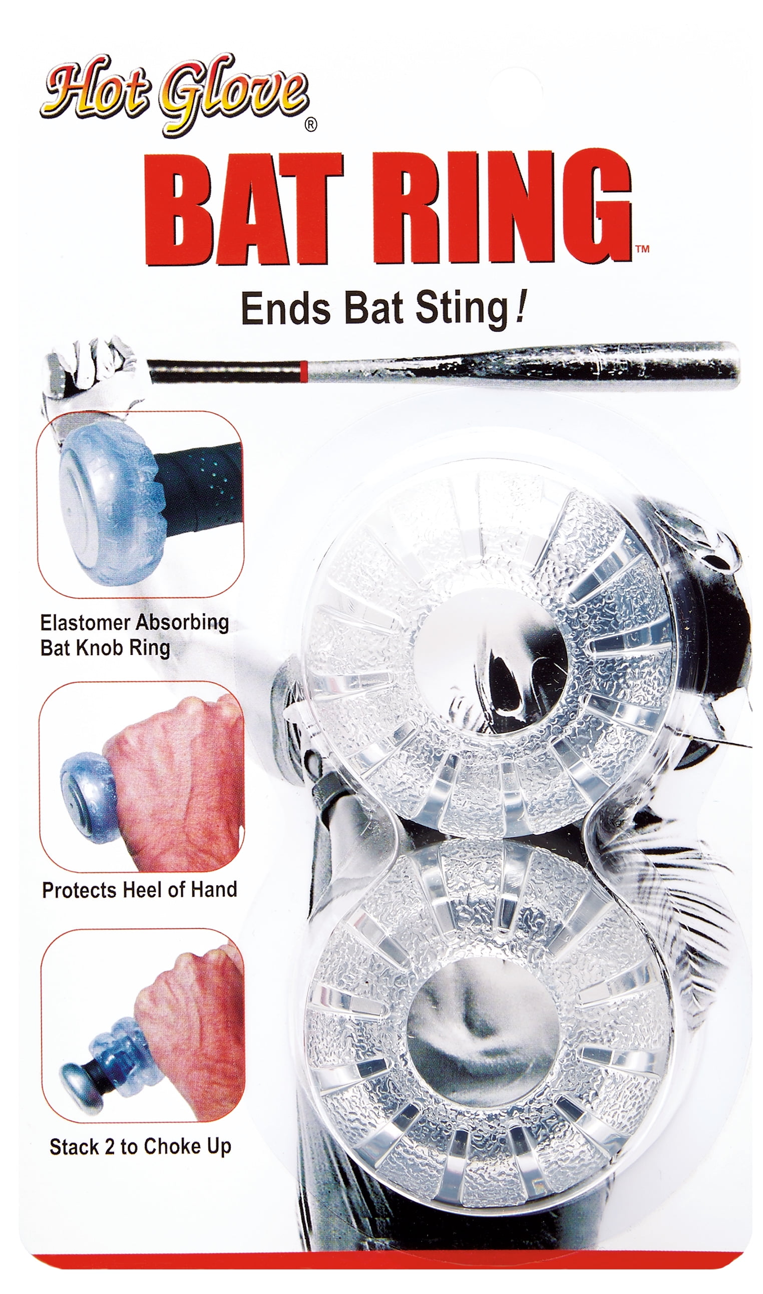 Tourna Hot Glove Bat Choke Up Rings and Sting Stopper, 2 pack - Walmart.com
