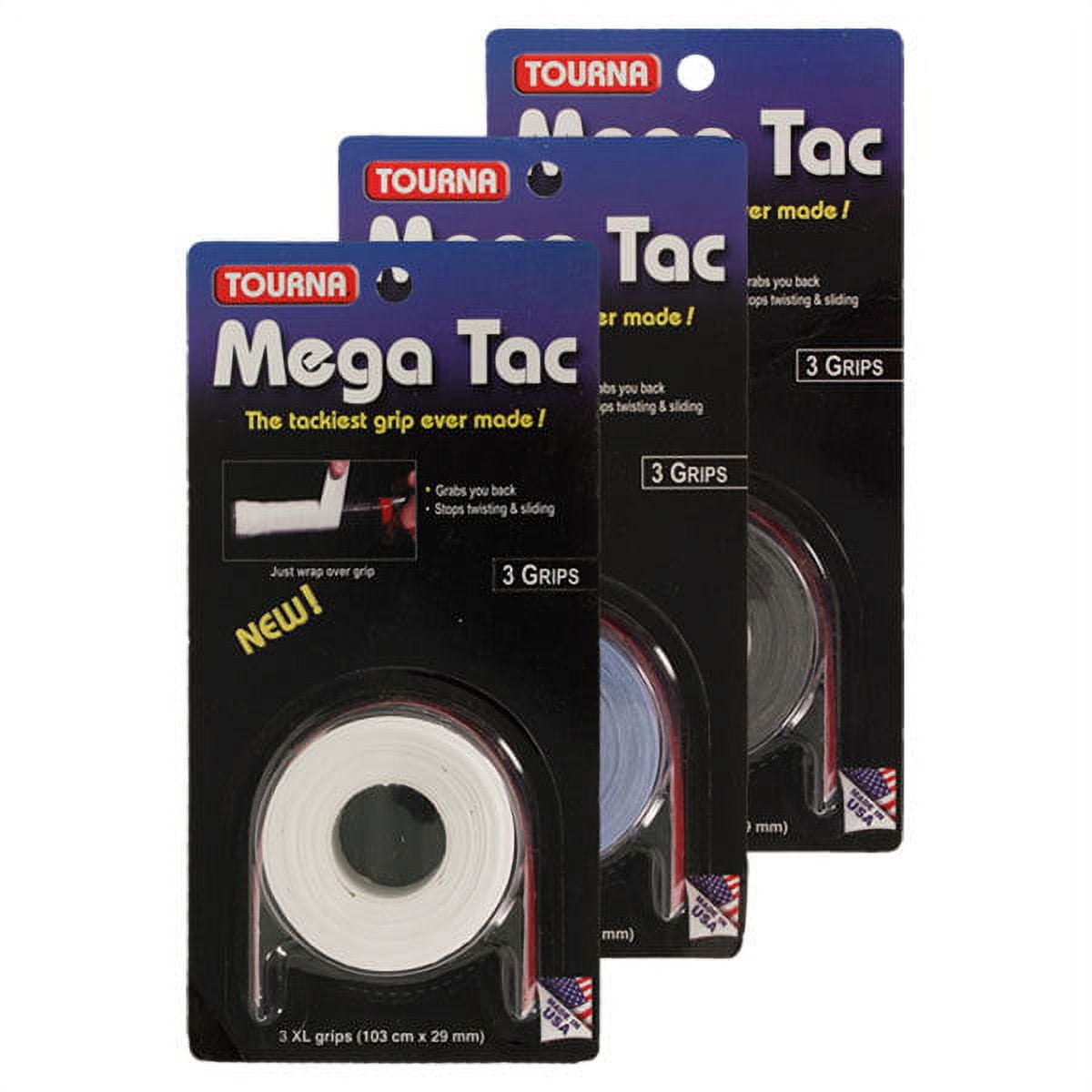 Tourna Mega Tac Tennis Overgrip ( Black ) - Walmart.com
