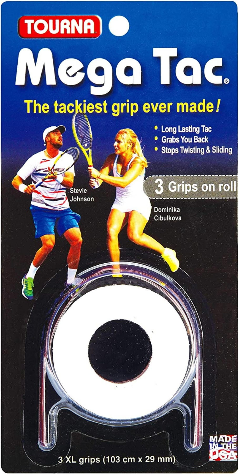 Tourna Mega Tac Tennis Overgrip (White) - Walmart.com