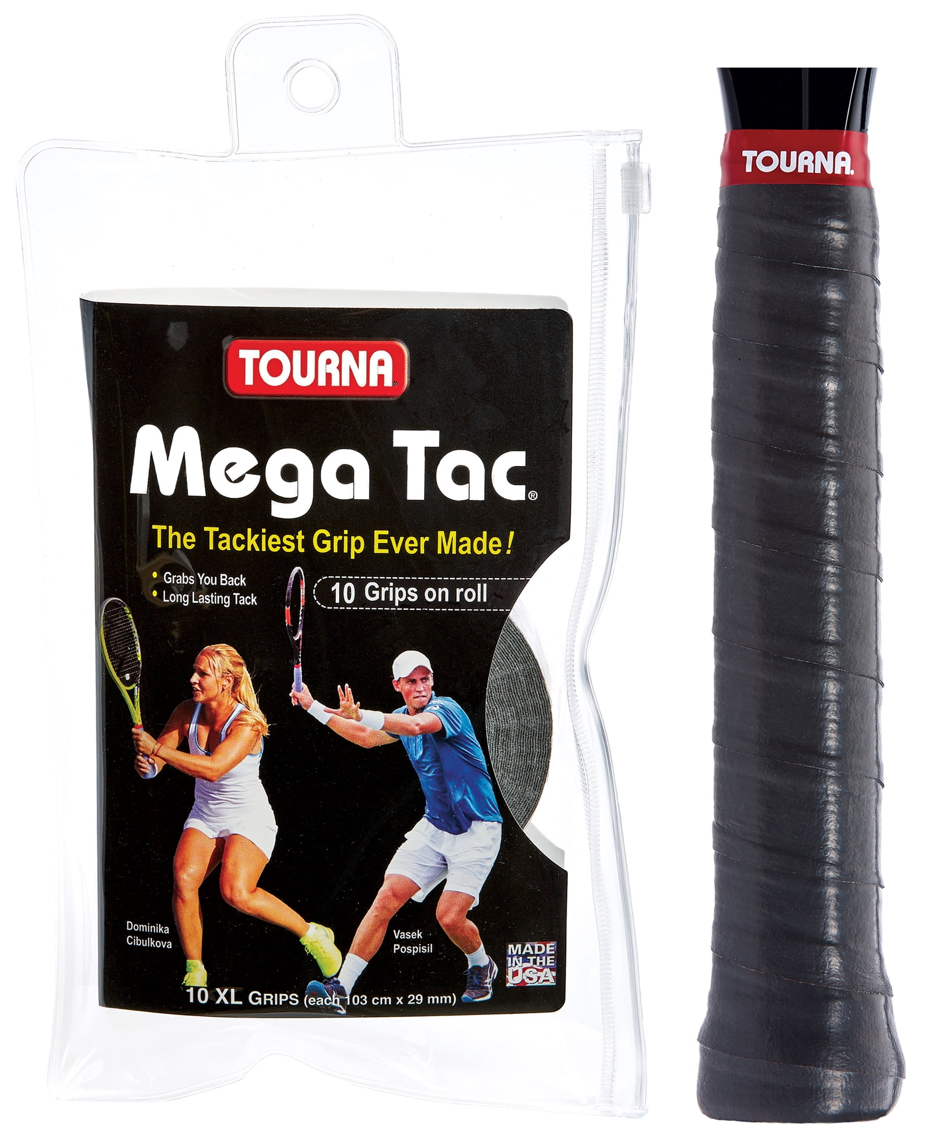 Tourna® Mega Tac XL Wet Feel Racquet Grip 10 ct Carded Pack - Walmart.com