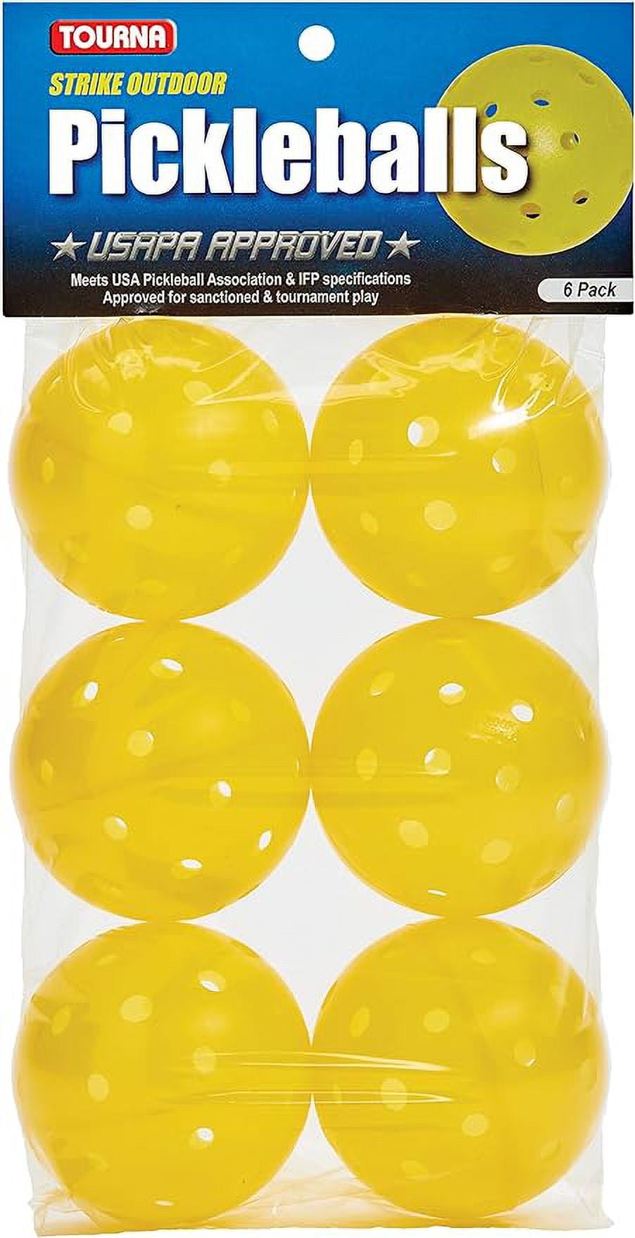 Tourna Strike Outdoor Pickleballs (6 Pack) - USAPA Approved, Yellow ...