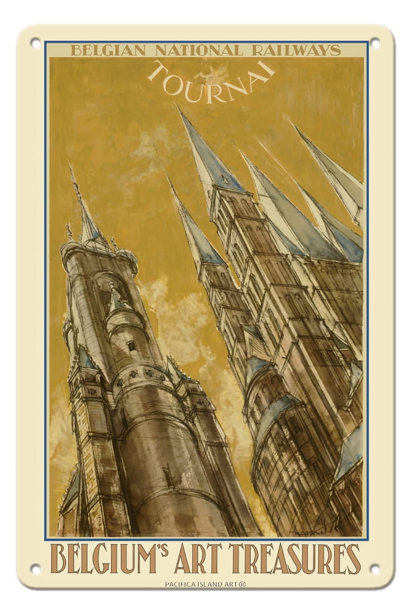 Tournai Belgium - The Cathedral of Our Lady - Belgian National Railways ...