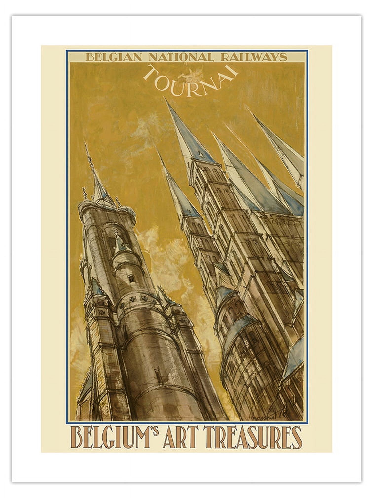 Tournai Belgium - The Cathedral of Our Lady - Belgian National Railways ...
