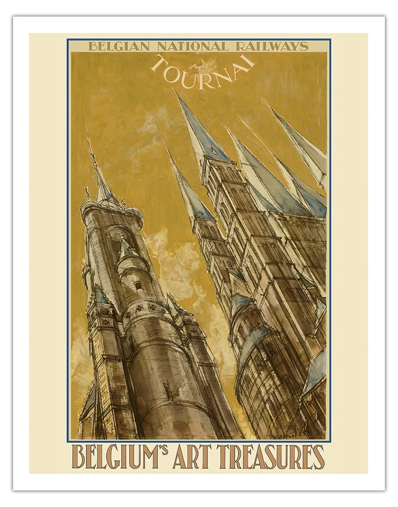 Tournai Belgium - The Cathedral of Our Lady - Belgian National Railways ...